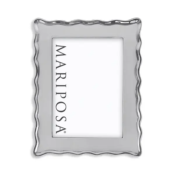 MARIPOSA Wavy Engravable Picture Frame, 5 X 7 - Silver