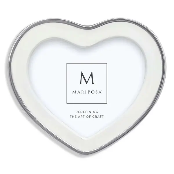 MARIPOSA Signature Heart Picture Frame, 4 X 6 - White