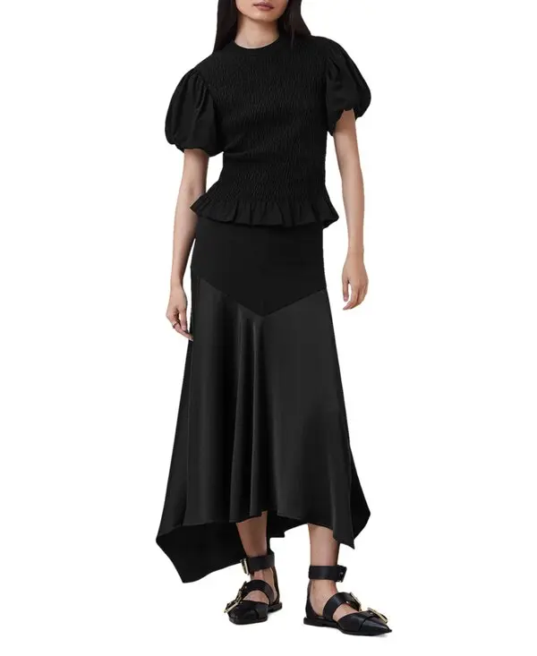 ALLSAINTS Pia Satin Midi Skirt