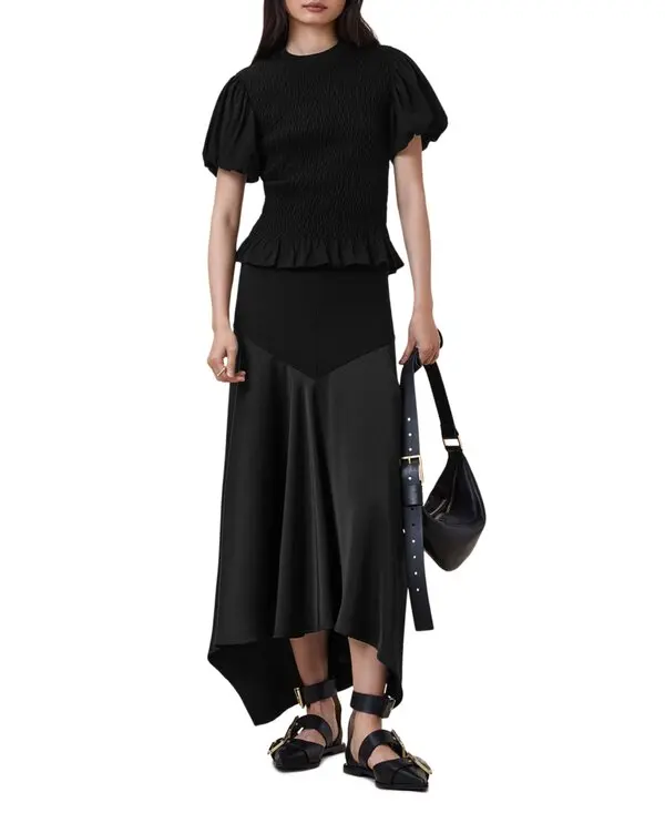 ALLSAINTS Pia Satin Midi Skirt