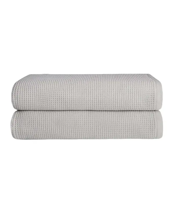 Cozy Earth Waffle Bath Sheets, Set Of 2 - Light Grey