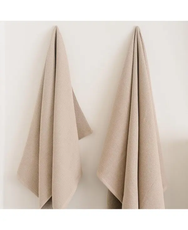 Cozy Earth Waffle Bath Sheets, Set Of 2 - Sand