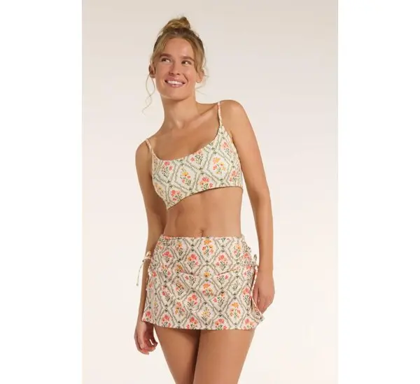 HERMOZA Mindy Swim Skirt - Tile Floral