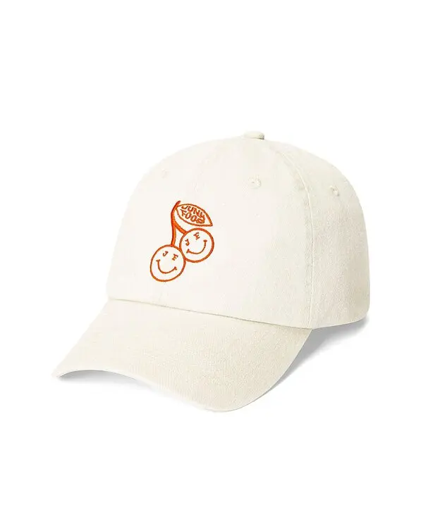 Junk Food Clothing Cherry Embroidered Cap - White/brown