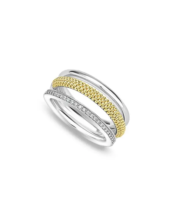 Lagos Caviar Lux Diamond Ring - Silver