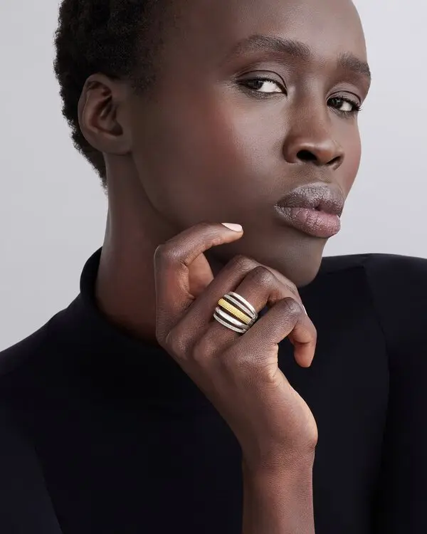 Lagos Caviar Lux Diamond Ring - Silver