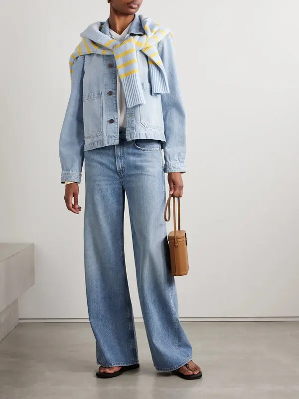 LA LIGNE Val Cropped Denim Chore Jacket