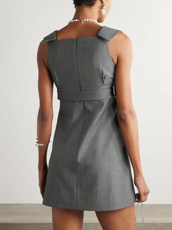 SHUSHU/TONG Belted Woven Mini Dress