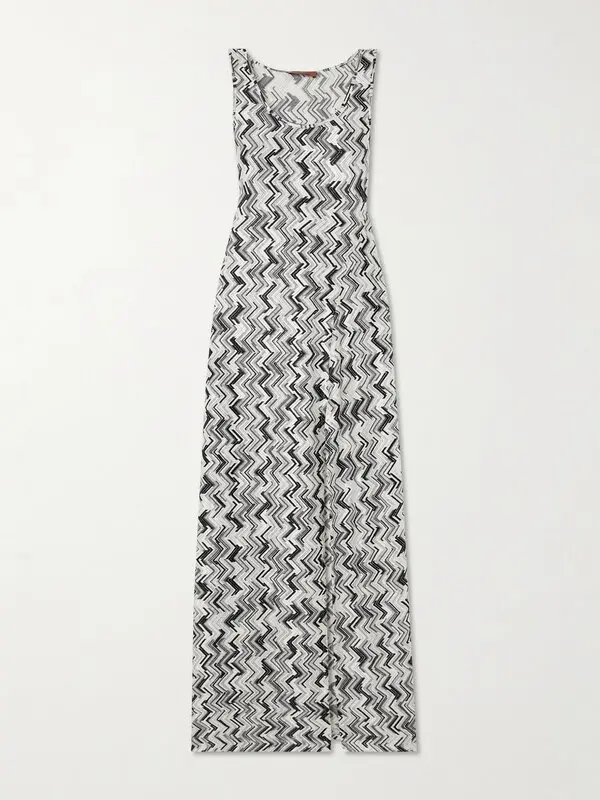 Missoni Striped Embroidered Crochet-knit Coverup - White