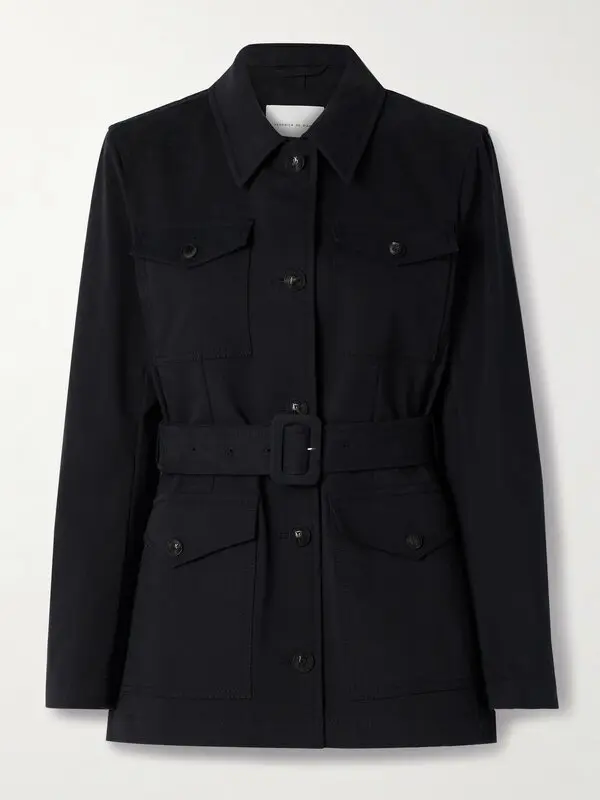 Veronica De Piante Amelia Belted Cotton-blend Jacket