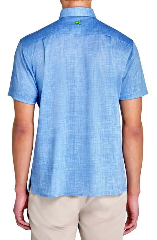 CON.STRUCT Regular Fit Chambray Recycled Performance Golf Button-down Shirt - Lt Blue