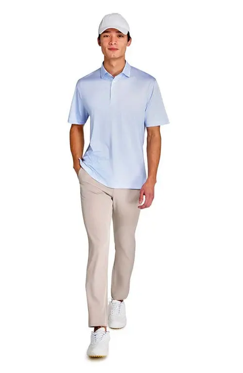 CON.STRUCT Regular Fit Flower Chain Recycled Performance Golf Polo - White/blue