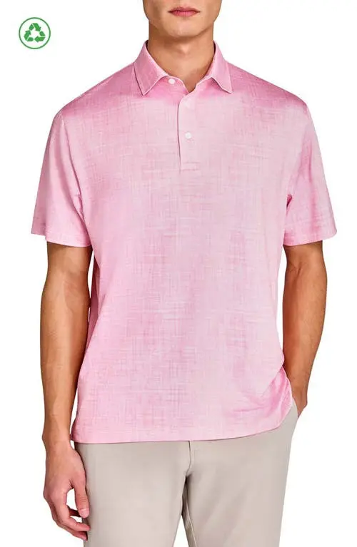 CON.STRUCT Regular Fit Chambray Recycled Performance Golf Polo - Coral