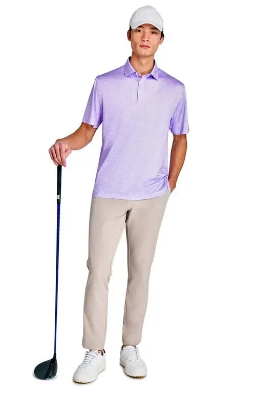 CON.STRUCT Regular Fit Chambray Recycled Performance Golf Polo - Lilac