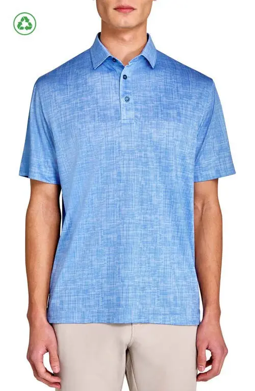 CON.STRUCT Regular Fit Chambray Recycled Performance Golf Polo - Lt Blue