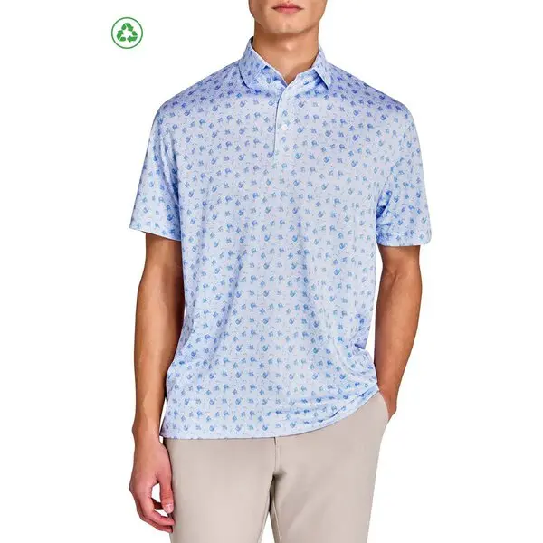 CON.STRUCT Regular Fit Fit Happy Hour Recycled Performance Golf Polo - Lt Blue