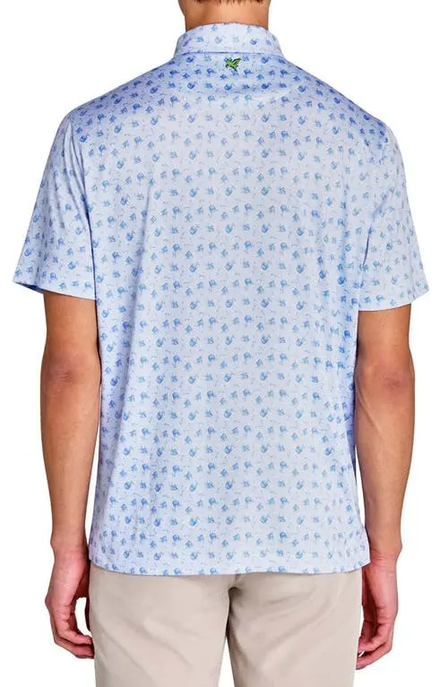 CON.STRUCT Regular Fit Fit Happy Hour Recycled Performance Golf Polo - Lt Blue