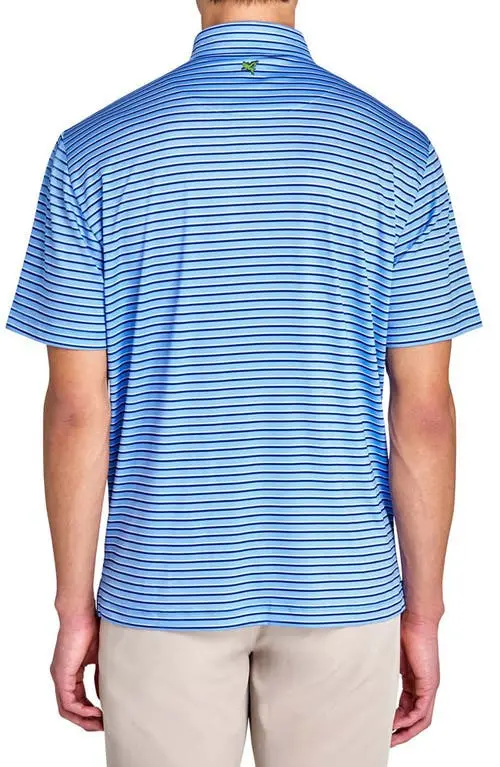 CON.STRUCT Regular Fit Stripes Recycled Performance Golf Polo - Lt Blue