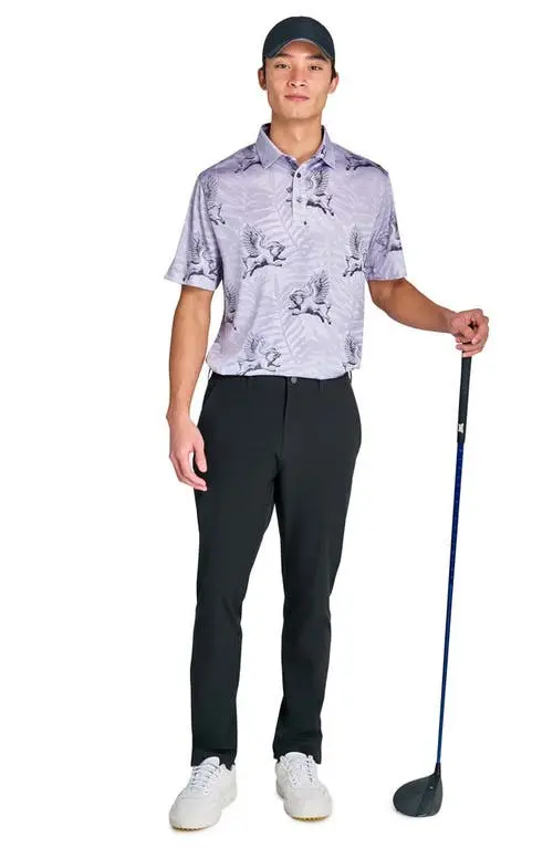 CON.STRUCT Regular Fit Flying Pigs Recycled Performance Golf Polo - Grey