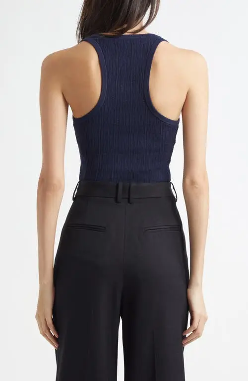 A.L.C. Iris Racerback Cotton-blend Tank - Navy