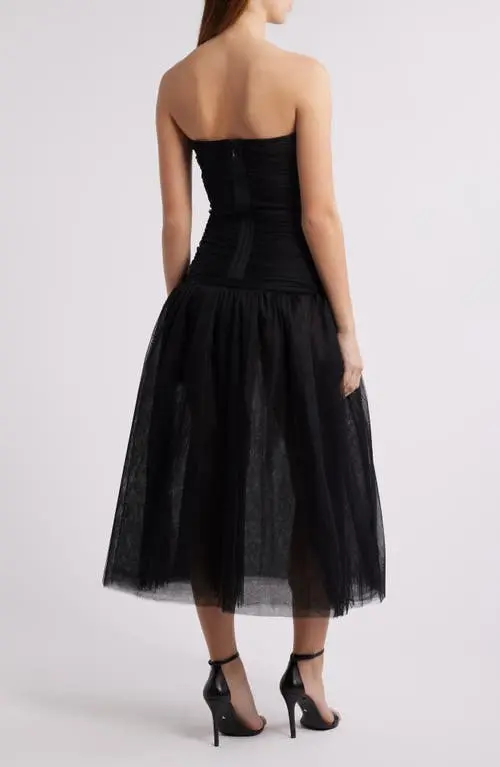 RARE LONDON Strapless Tulle Cocktail Dress