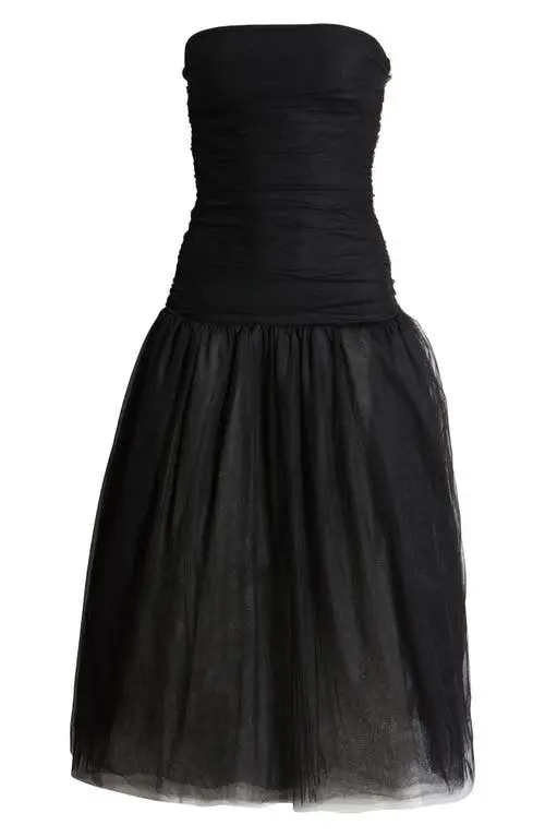 RARE LONDON Strapless Tulle Cocktail Dress