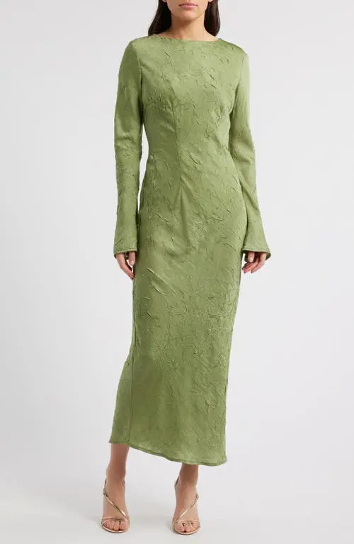 slim fit dress slacks Gina Breezy Crinkle Kaftan Dress in Forest Green – Pink Haley main image 0