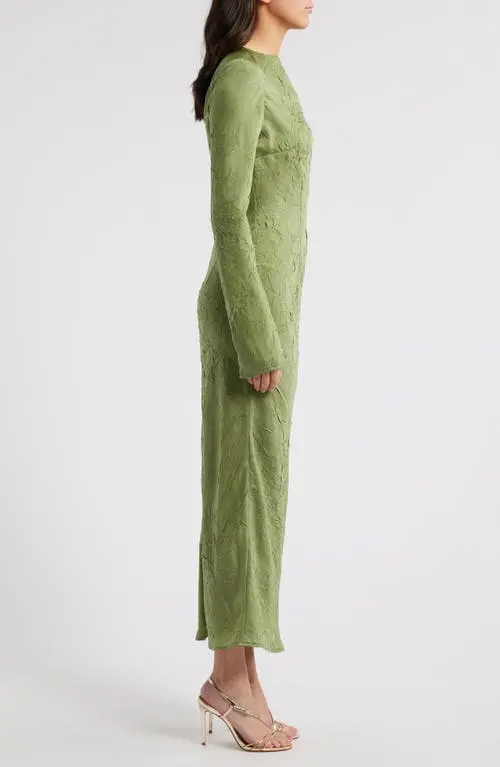 Rare London Crinkle Effect Long Sleeve Dress In Olive - 72% Off |  Editorialist