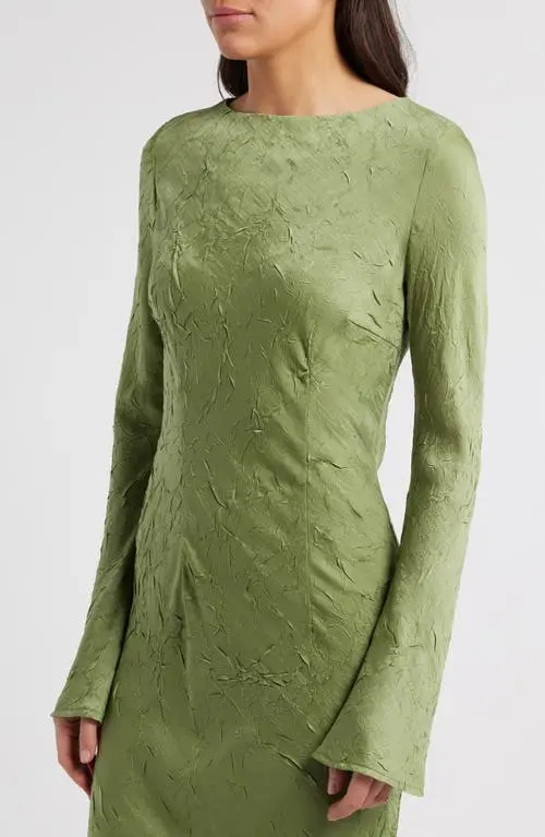 rare london green dress Women's Olive Mesh Drop Waist Bandeau Maxi Dress