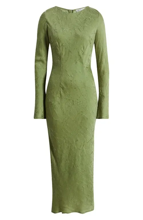 rare london green dress RARE London Women's RARE London Women's Emerald Satin Jacquard Backless Maxi Dress 6 main image 1