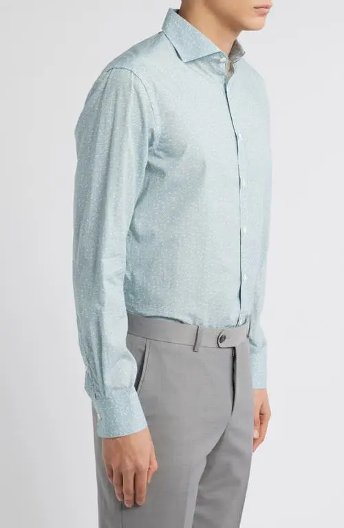 Canali Regular Fit Floral Cotton & Lyocell Dress Shirt