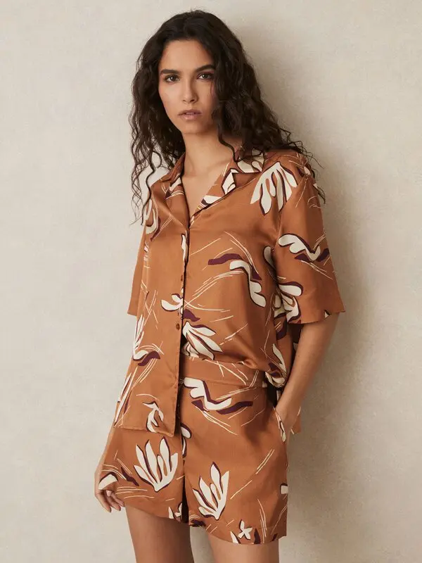 REISS Sammie Printed Twill Shorts