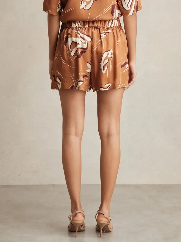 REISS Sammie Printed Twill Shorts