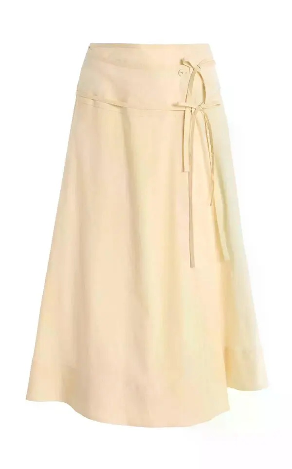 Proenza Schouler White Label Slub Linen-blend Wrap Skirt