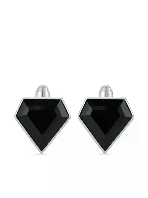 Mateo Sterling Pentagon Onyx Cufflinks - Silver