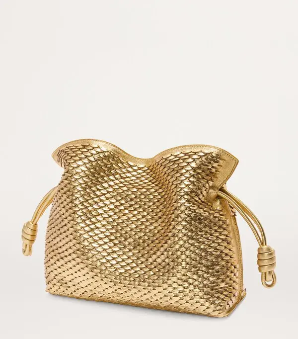Loewe Medium Leather Scales Flamenco Clutch - Gold