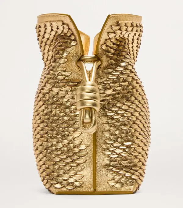 Loewe Medium Leather Scales Flamenco Clutch - Gold