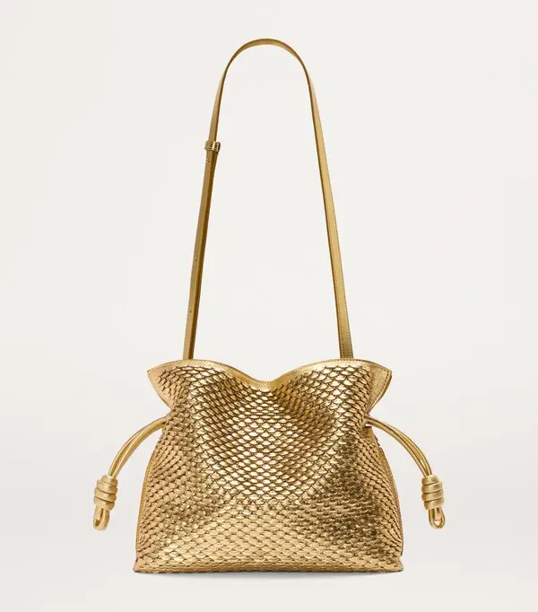 Loewe Medium Leather Scales Flamenco Clutch - Gold