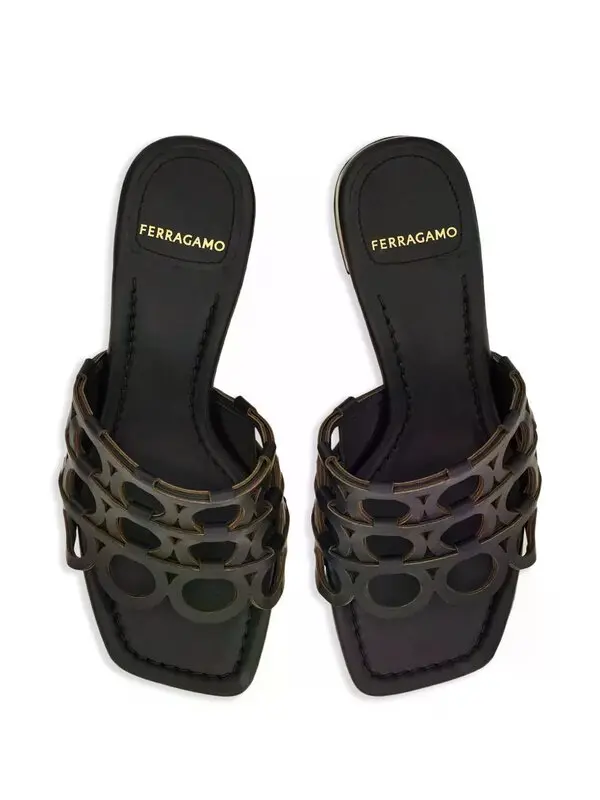 FERRAGAMO Gancini Leather Sandals