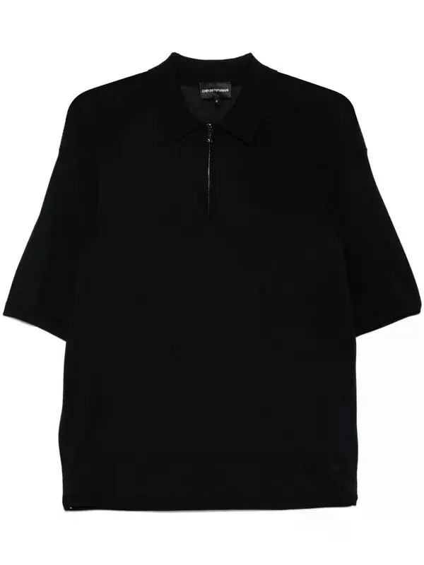 Emporio Armani Fine-knit Polo Shirt - Blue