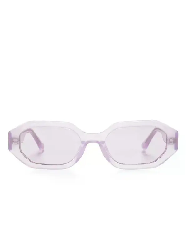 Attico X Linda Farrow Irene Geometric-frame Sunglasses - Purple