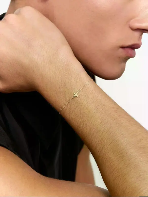 Mateo 14k Yellow Mini Cross Bracelet