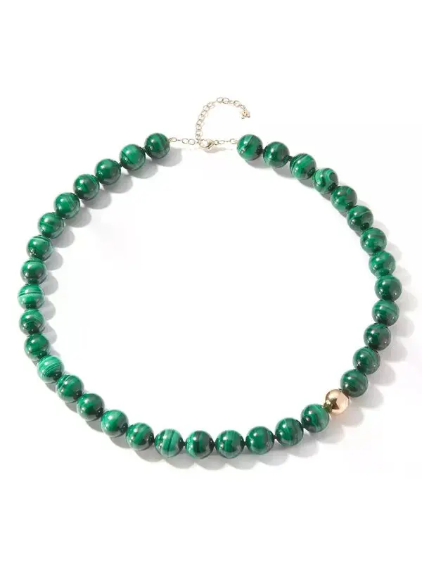 Mateo 14kt Yellow Gold Malachite Choker Necklace - Green