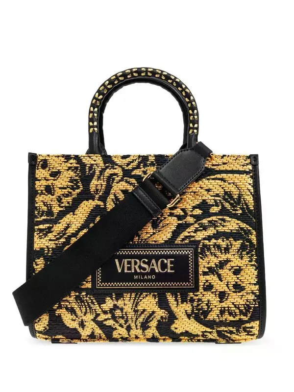 Versace Small Barocco Athena Raffia Tote