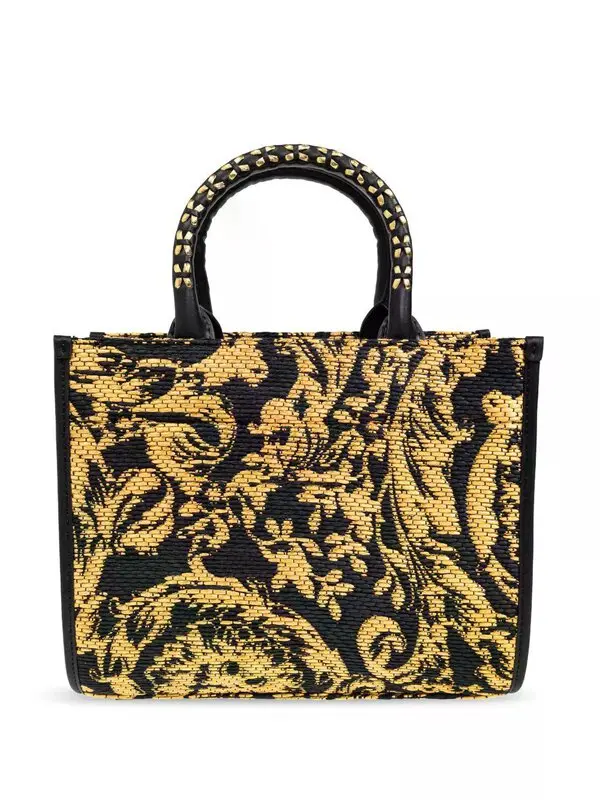 Versace Small Barocco Athena Raffia Tote