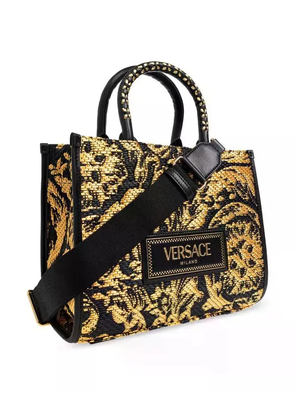 Versace Small Barocco Athena Raffia Tote