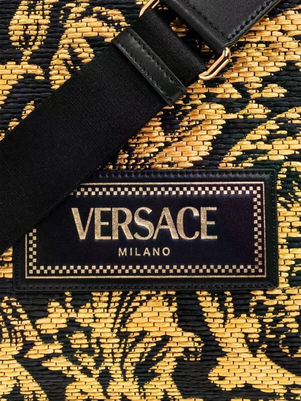 Versace Small Barocco Athena Raffia Tote