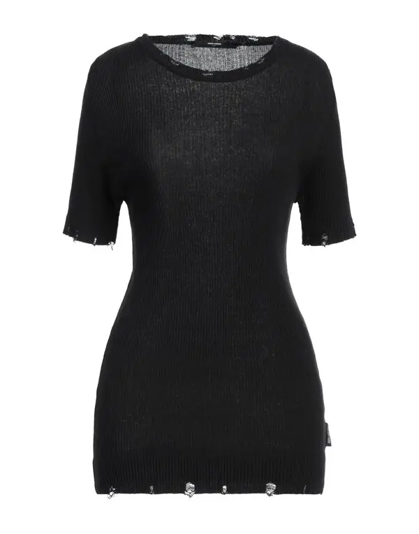 TAKESHY KUROSAWA Knitted Short Sleeve Top - Black