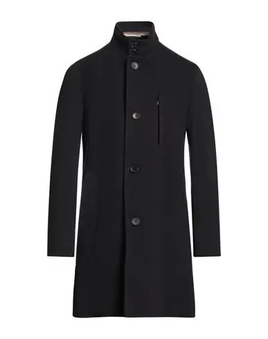 BOSS Single-breasted Flannel Coat - Blue