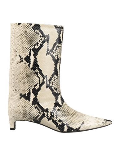 JIL SANDER Leather Snakeskin Ankle Boots - Light Grey